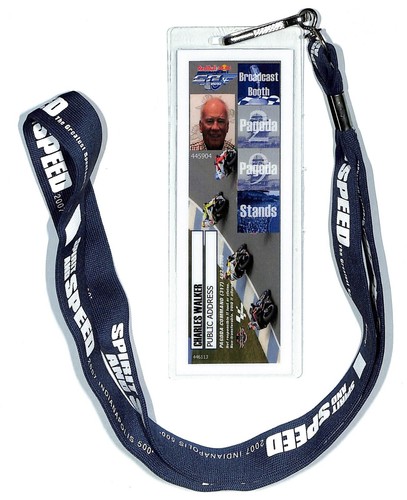2010 Red Bull GP Racing Broadcast Booth ID Badge w/ 2007 Spirit Speed ...