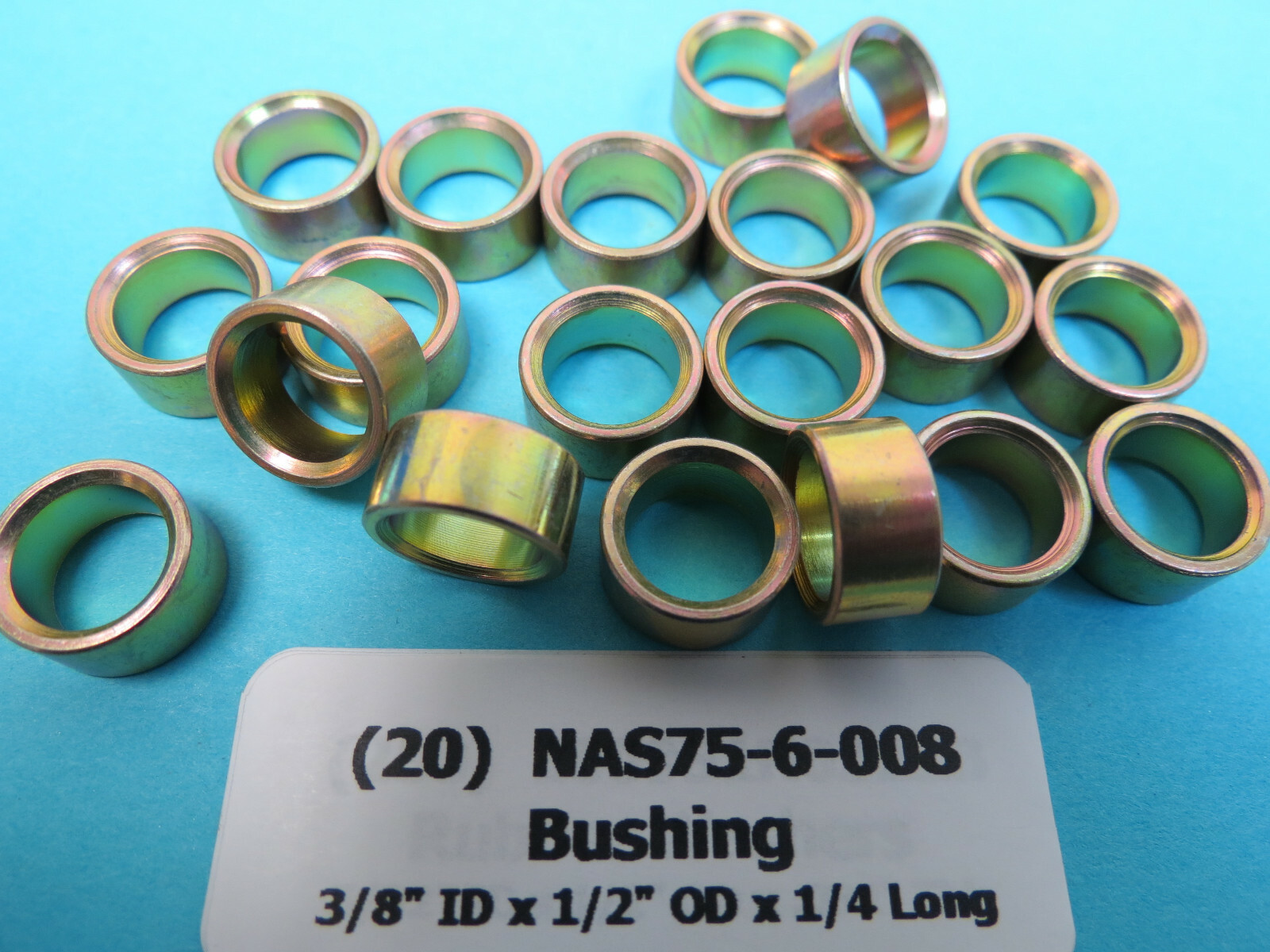 (20) NAS75-6-008 Bushing 3/8” ID x 1/2” OD x 1/4 Long Spacer Aircraft ...