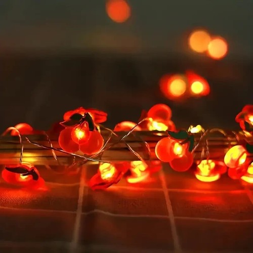 10 Cherry Shaped Fairy String Battery Operated Fairy LED Lights 3.6 ft ...