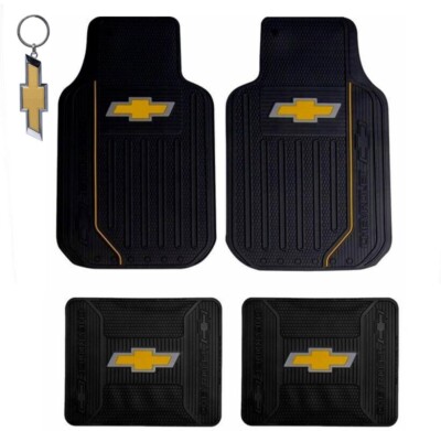New 5pc Chevy Elite Bow Tie Logo Car Truck Rubber Front Rear Floor Mats ...