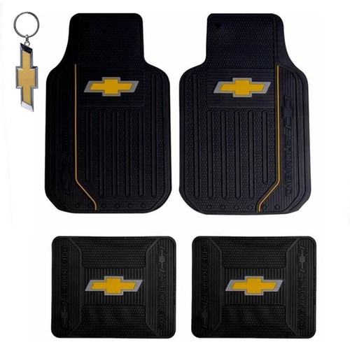 New 5pc Chevy Elite Bow Tie Logo Car Truck Rubber Front Rear Floor Mats ...