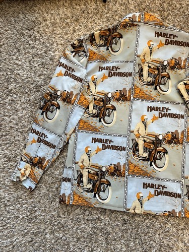 Second Hand Rose Mack Harley Davidson All Over Button Down Shirt Size ...