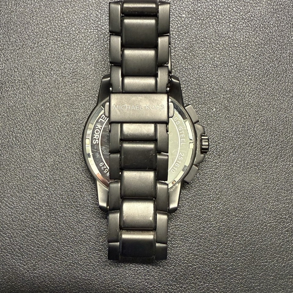 MICHAEL KORS Mens Ryker Chronograph Watch, Black Red Dial, Matte ...