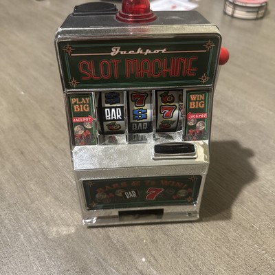 Vintage Jackpot Slot Machine, Bar 7- Coin Bank Savings Bank 8" Tall ...