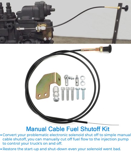 P7100 Manual Fuel Shut Off Solenoid Cable Kit For Cummins Dodge 12v 6bt ...