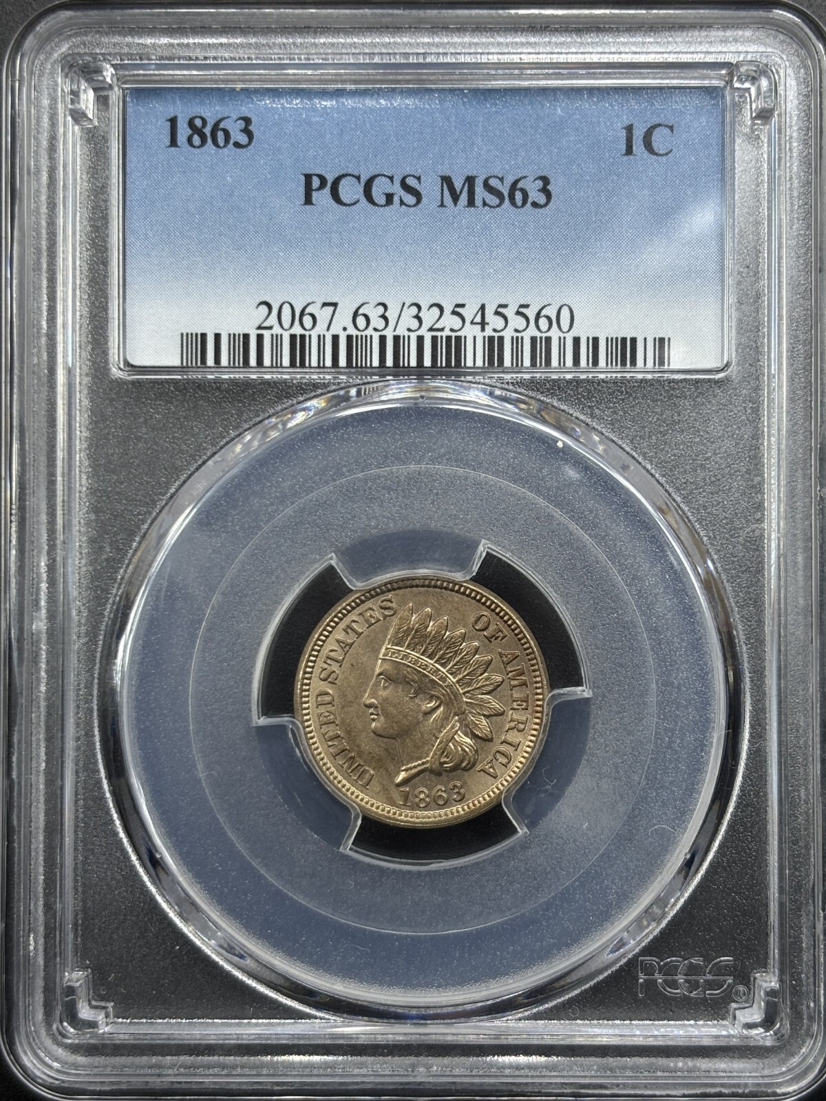 1863 1C Indian Head PCGS MS63 - Stunning, Bright & Lustrous | eBay