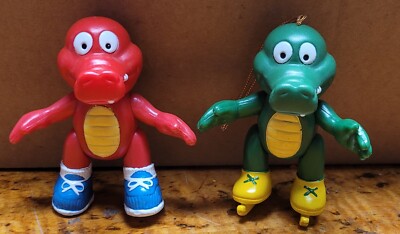 Vtg Gator Tales Action Figure Lot 3" 1989 Procorp Green & Red Alligator ...