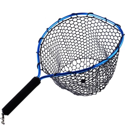 Rudder Fly Fishing Landing Net Rubber Trout Catch and Release Net Light ...