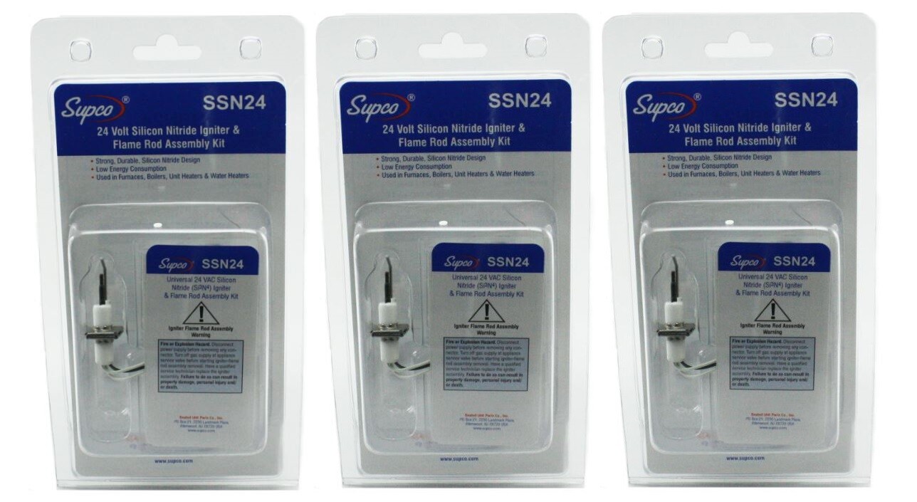 (3) Furnace Flame Rod Igniter Kits for Honeywell IG9500 Q3400A1040 ...