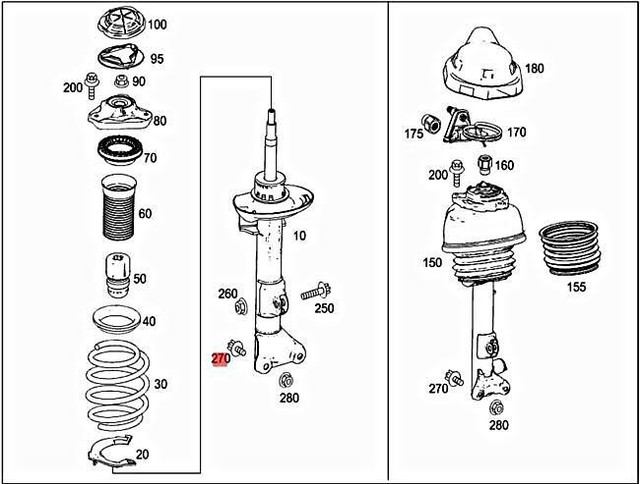 Mercedes-Benz 0009909103 Genuine OEM Strut Lower Bolt for sale online ...