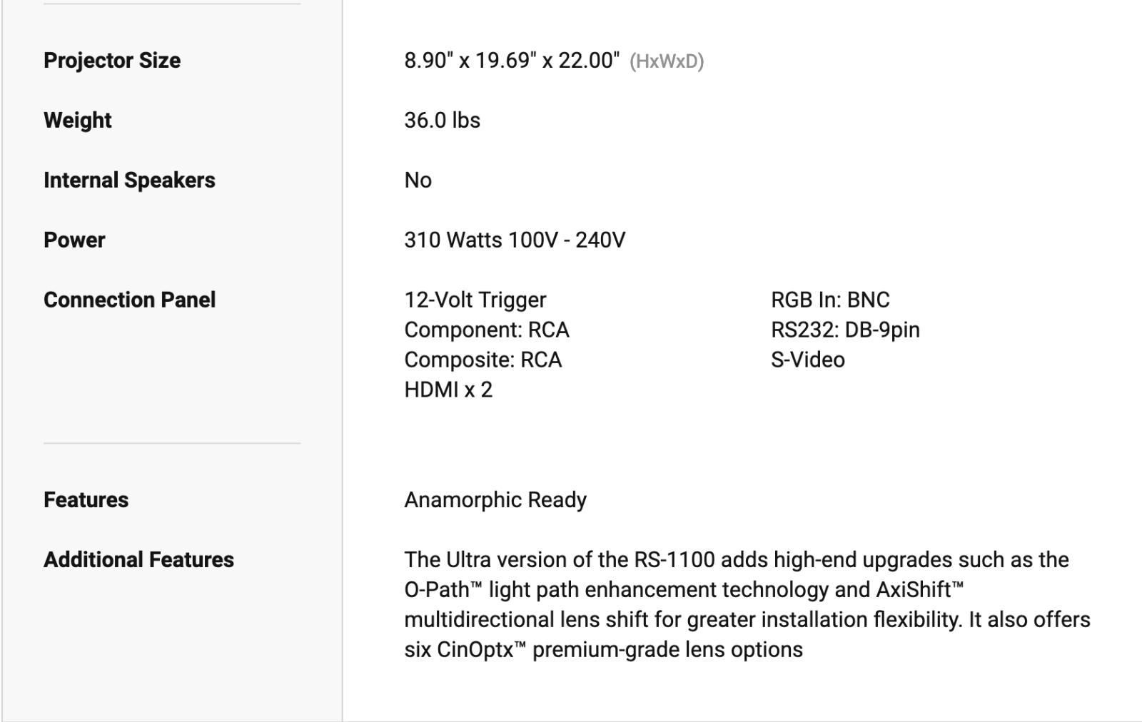 Home Theater Projector - Runco RS-1100 Ultra | eBay