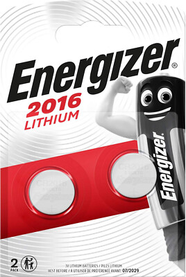 2x Energizer Lithium 3V Cell (1x2 Blister) CR2016 IEC C Coin Cell ...