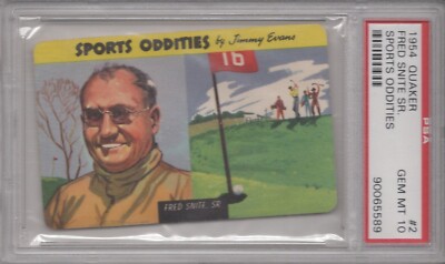 Fred Snite Sr. 1954 Quaker Oats Sports Oddities PSA 10 Gem Mint Card ...