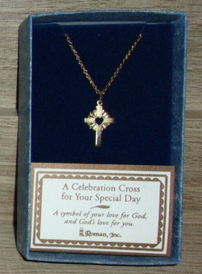 Roman Inc Celebration Cross Goldtone Crucifix Necklace 18" Catholic ...