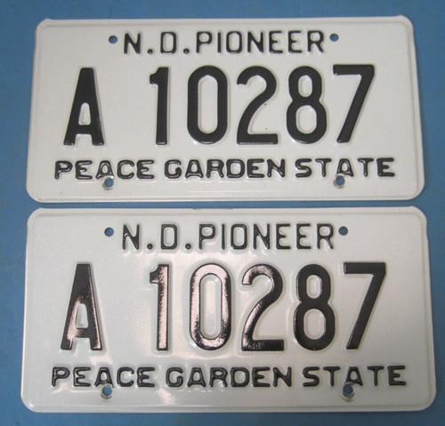 North Dakota Pioneer License Plates matched pair 1986-2000 style | eBay
