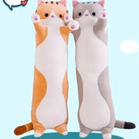 Long Cat Plush Pillow Cute Cartoon Cat Stuffed Animals 19.68inch/50cm ...