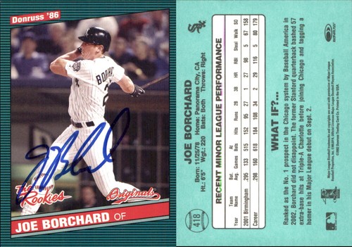 Joe Borchard Signed 2002 Donruss Originals #418 Card Chicago White Sox ...