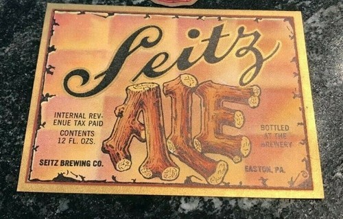 VINTAGE IRTP SEITZ ALE 12 OZ BEER BOTTLE LABEL SEITZ BREWING CO EASTON ...