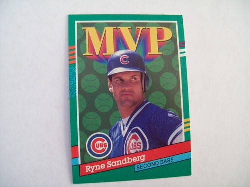 Ryne Sandberg " Ryno " CHICAGO CUBS 1990 Leaf #404 MVP MLB BASEBALL HOF ...