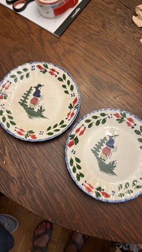 Blue Ridge Southern Pottery French Peasant Village Man 9 1/4" Plates ...