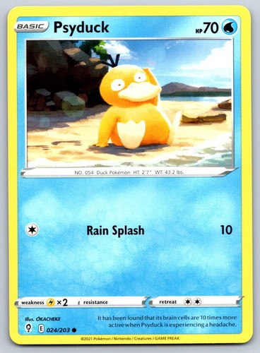 Pokemon Card - Psyduck 024/203 Common - Sword & Shield Evolving Skies ...