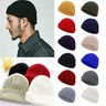 THICK Ribbed Beanie Knit Ski Cap Skull Hat Warm Solid Color Winter Cuff ...