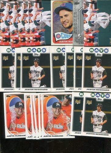 JUSTIN RUGGIANO BULK LOT OF 60 BASEBALL CARDS 12 ALL DIFFERENT DODGERS ...
