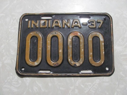 1937 INDIANA sample (type 1 ) LICENSE PLATE FREE SHIPPING 0000 | eBay