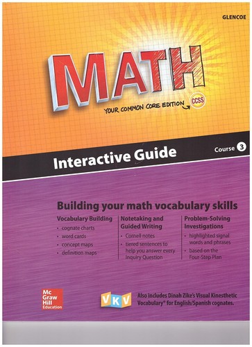 Glencoe MATH Common Core Edition INTERACTIVE GUIDE Course 3 | eBay