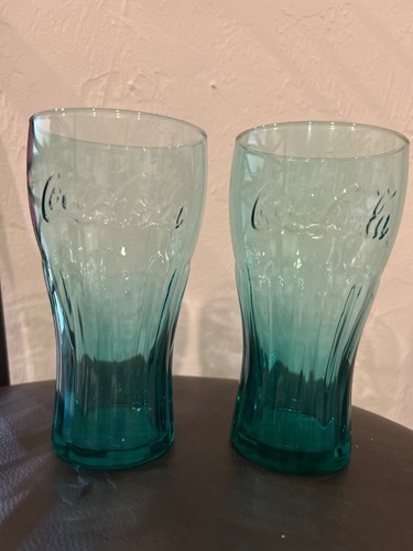 COCA COLA DRINKING GLASSES SET OF 2 RIPPLE GLASS | eBay
