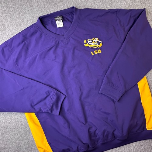 LSU Tigers Pullover Windbreaker Knights Apparel Mens L Long Sleeve ...