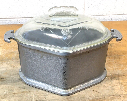 Guardian Service Ware Heavy Aluminum Roasting Pan w Glass Lid Triangle ...