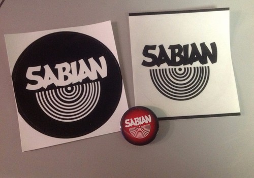 Sabian Cymbals Stickers & Pin Lot Drummers Gift | eBay