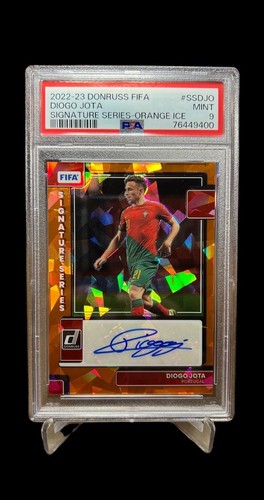 Diogo Jota 2022-23 Donruss FIFA Signature Series Orange Ice Auto PSA 9 ...