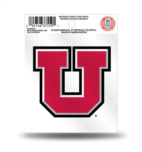 University of Utah Utes "U" Logo Static Cling Sticker NEW!! Window or ...