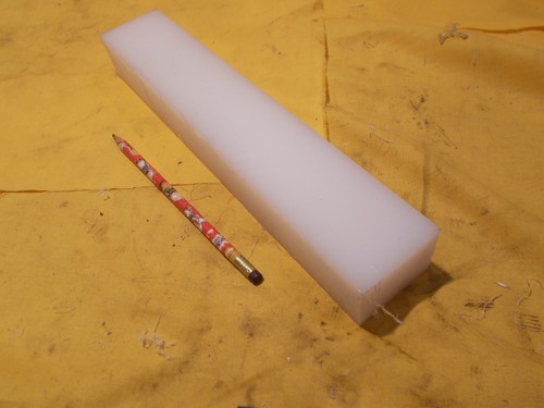 NATURAL UHMW BAR machinable plastic flat sheet stock 1-1/2" x 2" x 11-3 ...