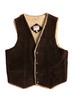 Vintage Steer Brand Men’s Large Suede Leather Vest Button Cowboy Sherpa ...