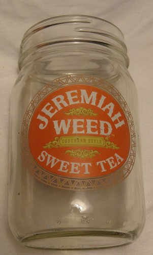 Jeremiah Weed Sweet Tea Vodka...Pint Canning Jar with logo on the side ...
