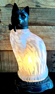 stained glass cat lamp products for sale | eBay