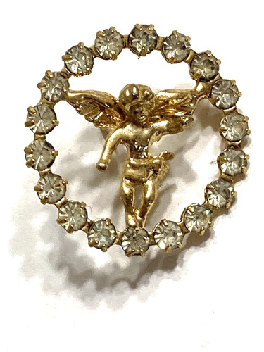 Vintage Guardian Angel Gold Tone Pin Brooch | eBay