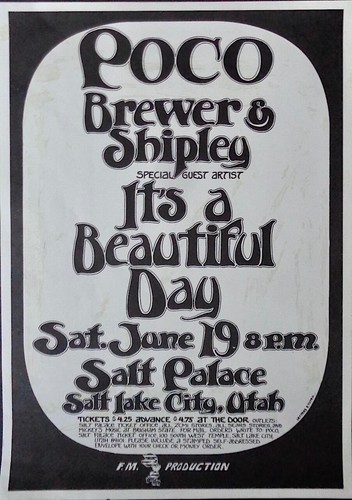 POCO 1971 SALT LAKE CITY Concert poster BILL GRAHAM RANDY TUTEN 15x21.5 ...