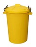Large Clip Bin Black 85 L Plastic Dustbin Recycling Garden Waste Bin ...