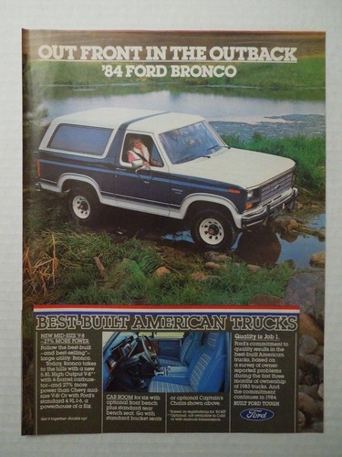 1984 FORD BRONCO Magazine Ad - Out Front In The Outback. | eBay