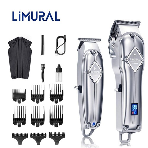 Limural Professional Hair Clippers T-Blade Trimmer Comb Set for Mens ...