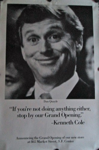 DAN QUAYLE KENNETH COLE 1980'S ORIGINAL ADVERTISING POSTER | eBay