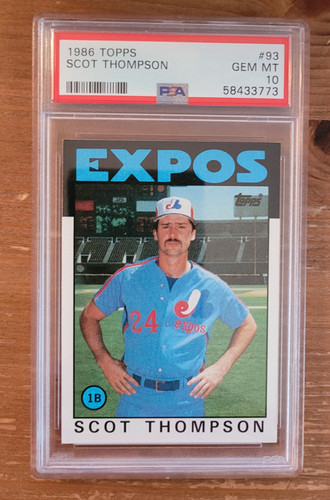 1986 Topps #93 Scot Thompson PSA 10 Montreal Expos POP 6 | eBay