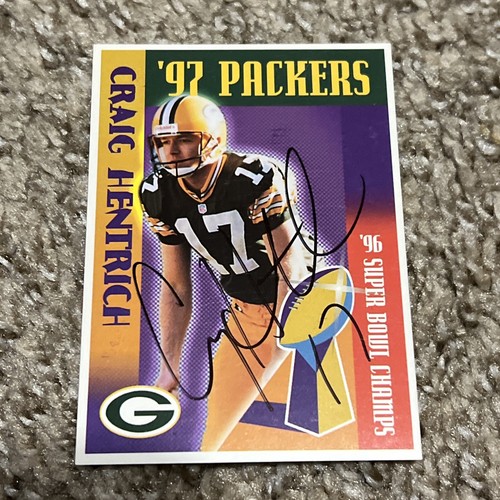 1997 Packers Police #17 Craig Hentrich signed card Super Bowl XXXI ...