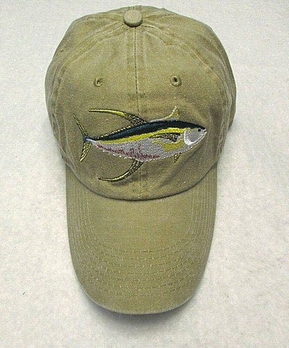 YELLOWFIN TUNA Sport Cap Fishing Hat Adjustable Embroidered TUNA Fish ...