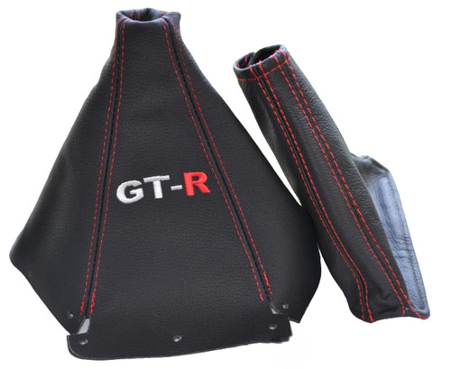 Gear & Handbrake Gaiter For Nissan Skyline R33 1993-99 Leather "GT-R ...