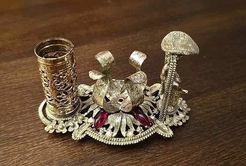 Vintage Sam Fink SF Silver Filigree Lipstick Nail Polish Holder and ...